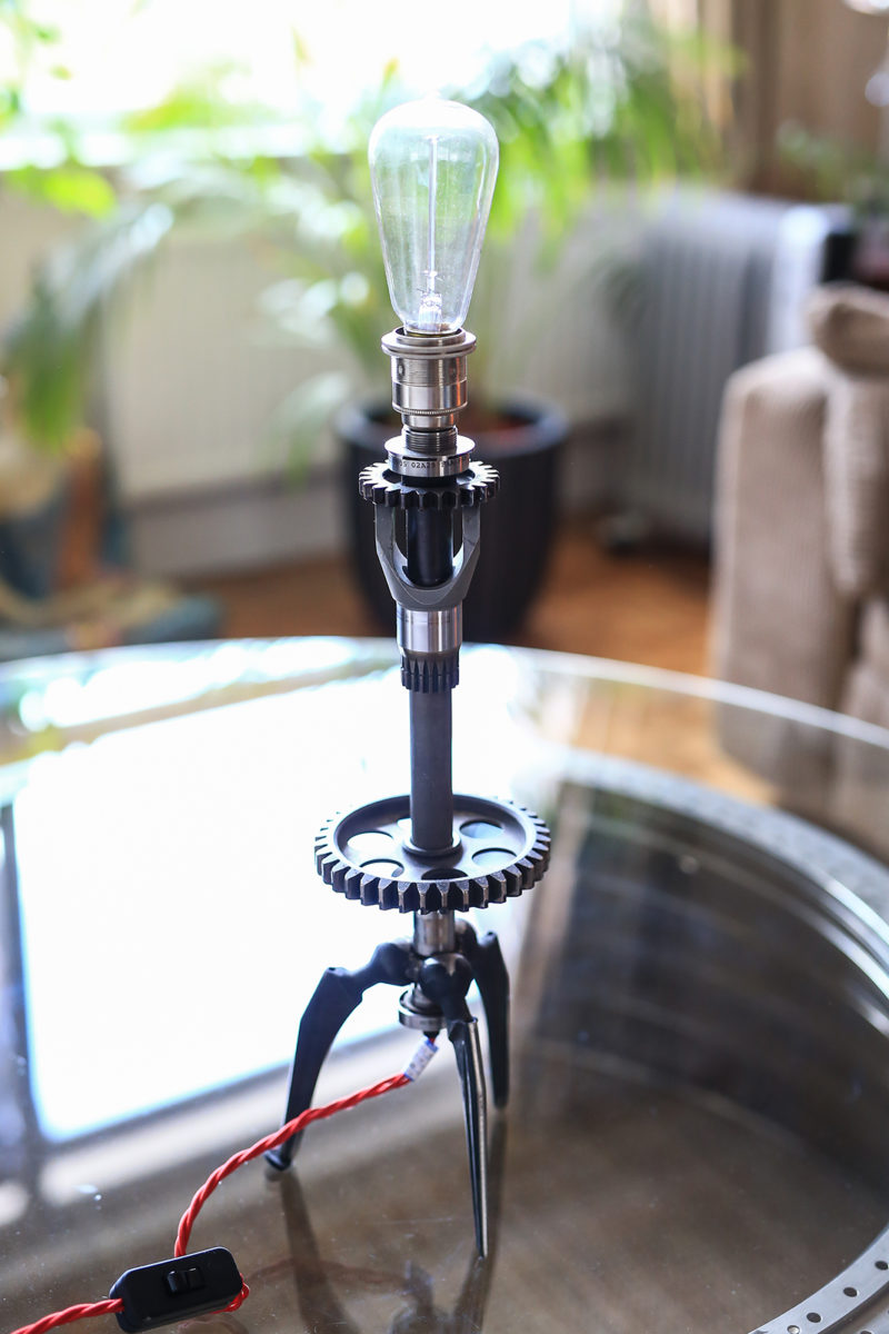 Xitable - Hip Lamp - up-cycled from automotive parts